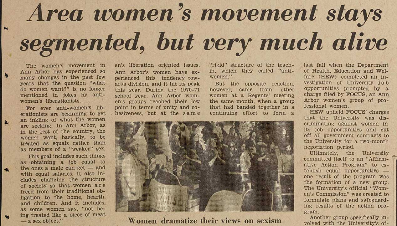 Women’s Liberation at the University of Michigan, 1968-72 Panel ...
